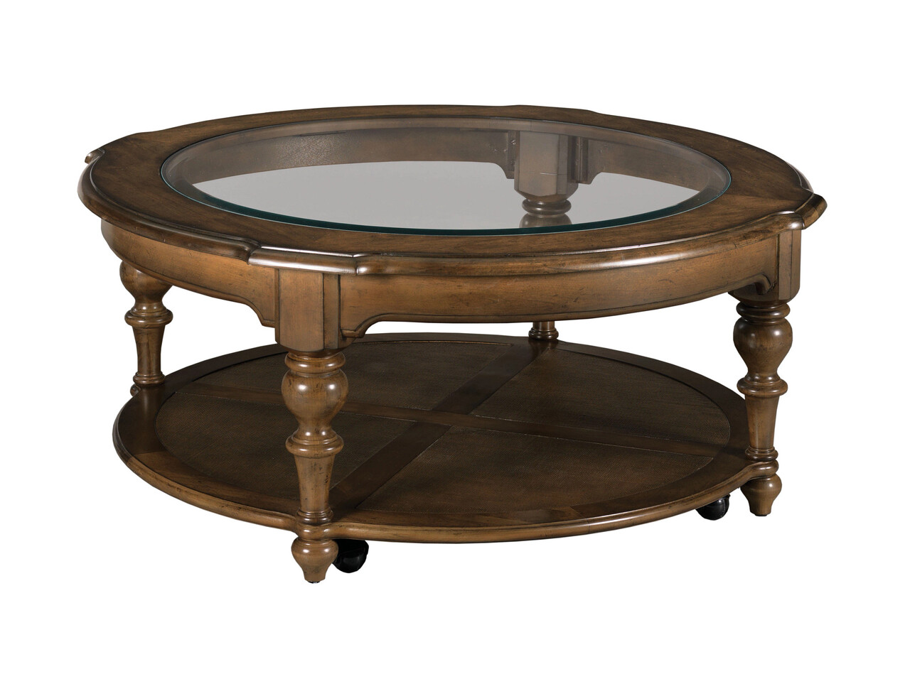 Commonwealth Corso Round Coffee Table In Warm Brunette by Kincaid ...