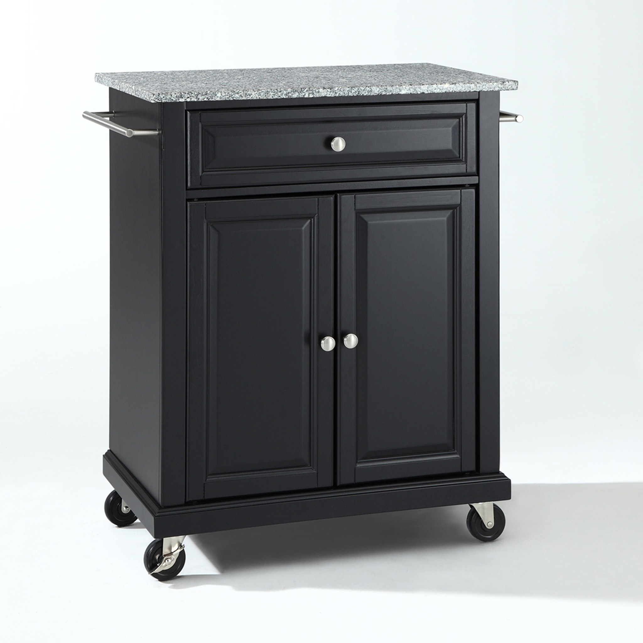 Compact Granite Top Kitchen Cart In Black and Gray by Crosley Brands ...