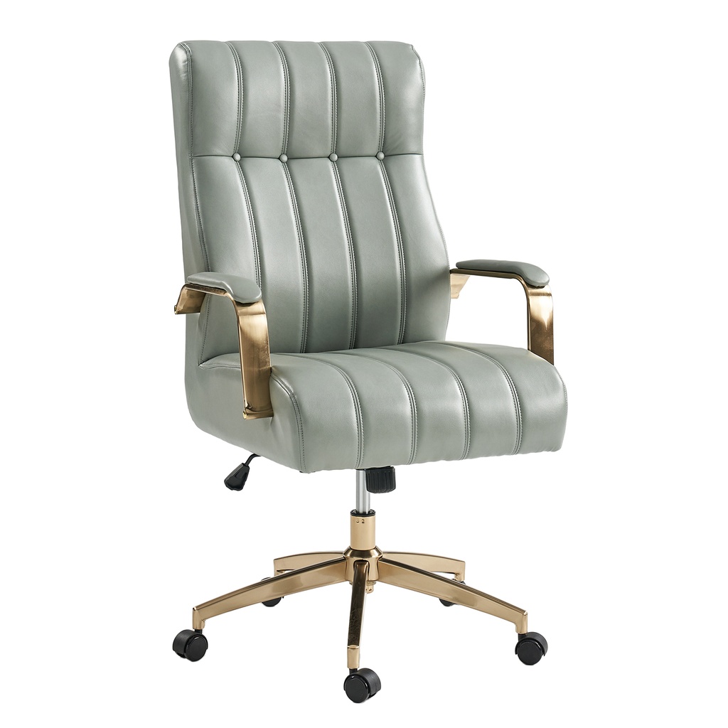 Conan Leather Ergonomic Executive Office Chair In Sage by Karat Home ...