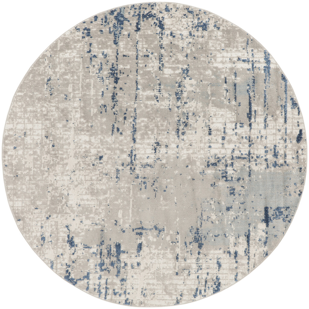 Concerto 4' x 4' Round Indoor Rug In Ivory Grey Blue by Nourison ...