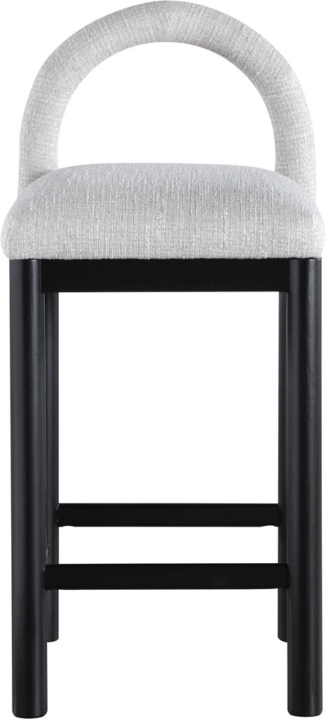 Conrad Linen Textured Fabric Counter Stool In Black and Grey by ...