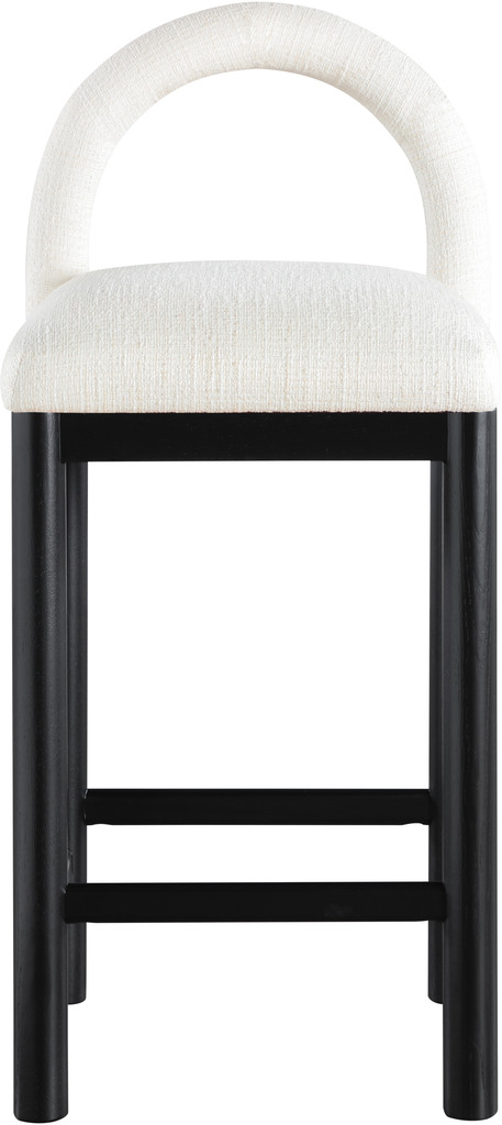Conrad Linen Textured Fabric Counter Stool In Cream and Black by ...