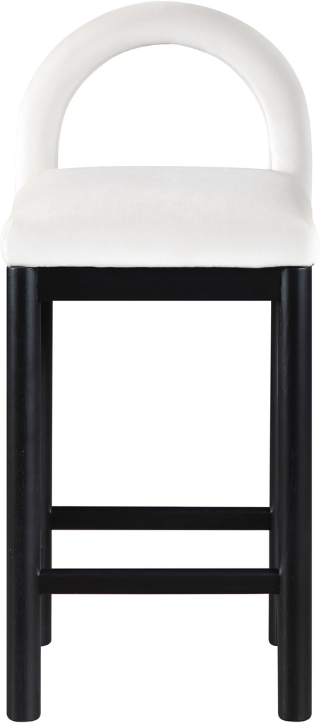 Conrad Velvet Counter Stool In Cream and Black by Meridian | 1StopBedrooms