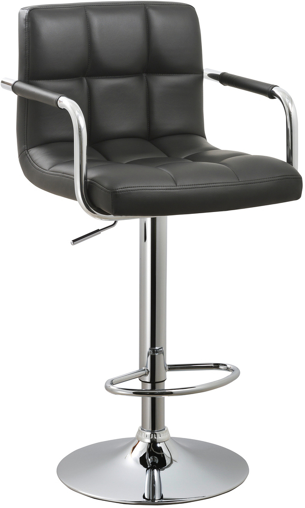 Contemporary Adjustable Swivel Arm Bar Stool In Black by AC Pacific ...