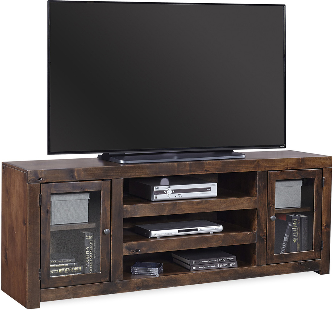 Contemporary Alder 72 Inch Console With Doors In Dark Brown by ...