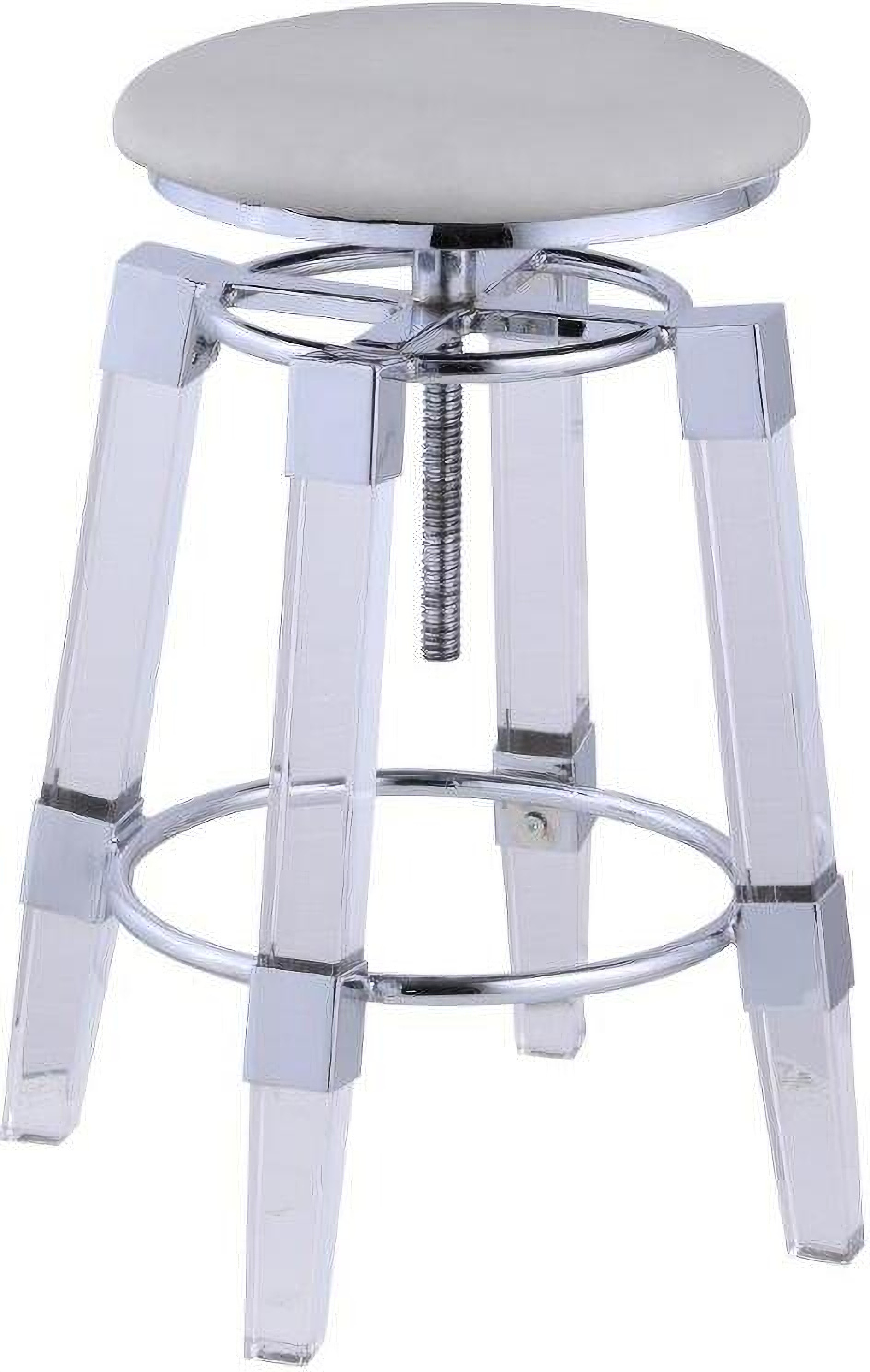 Contemporary Rotation-Adjustable Stool W/Upholstered Seat In Gray by ...