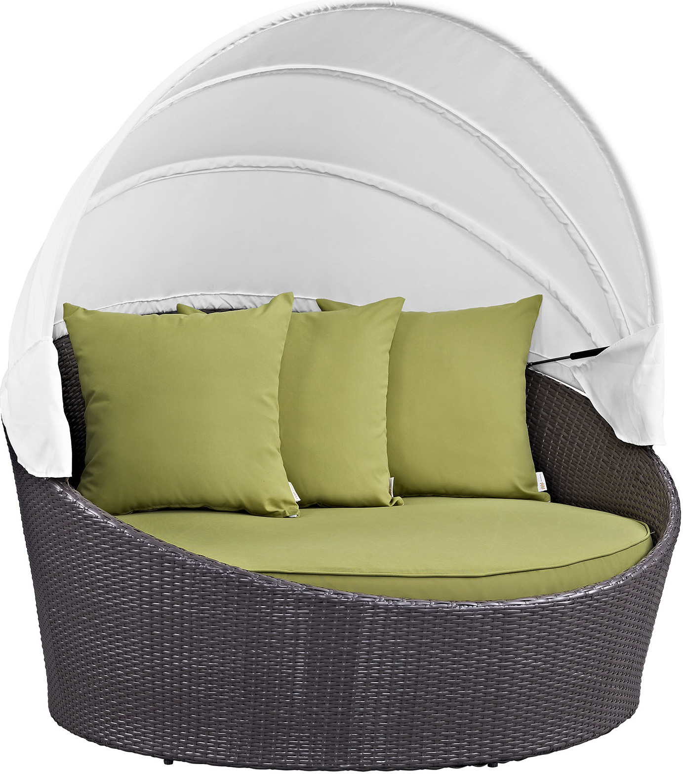 Convene Espresso Peridot Canopy Outdoor Patio Daybed by Modway ...