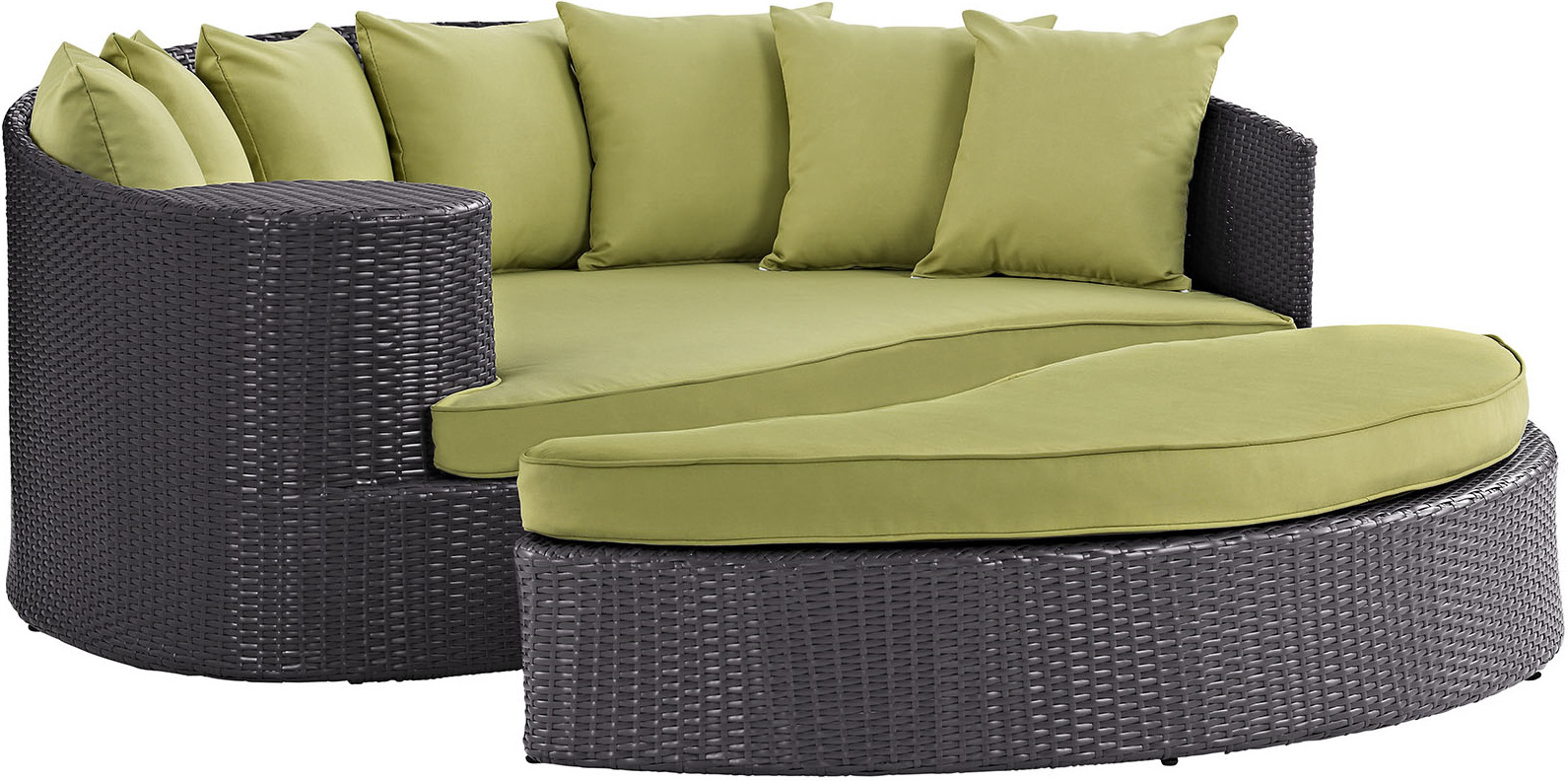 Convene Espresso Peridot Outdoor Patio Daybed by Modway | 1StopBedrooms