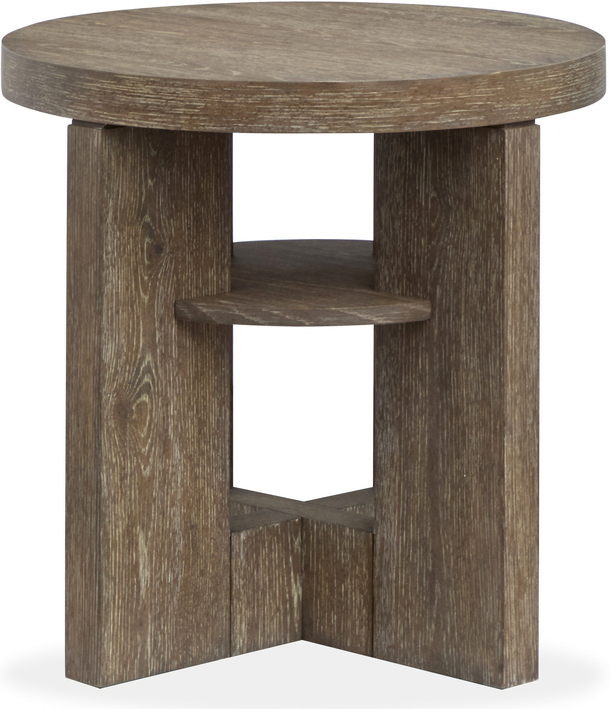 Conway Round End Table In Spiced Brown by Magnussen | 1StopBedrooms