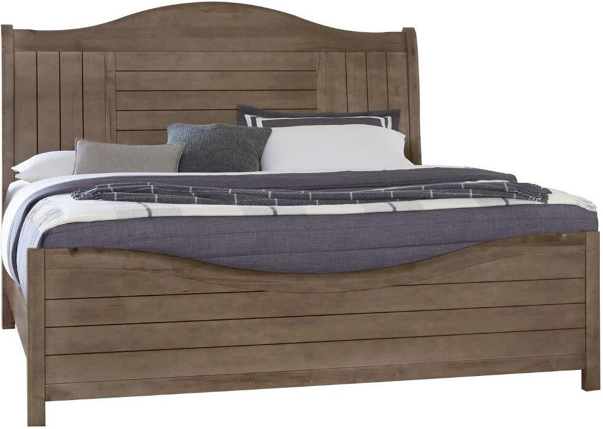 Cool Farmhouse Queen Sleigh Bed In Grey by Vaughan Bassett | 1StopBedrooms