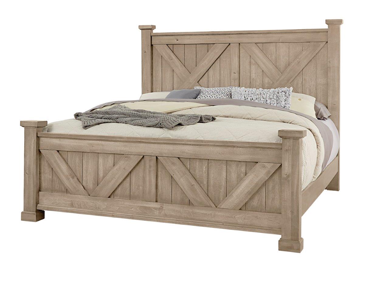 Cool Rustic Queen X Bed with X Footboard In Clear Maple by Artisan & Post | 1StopBedrooms