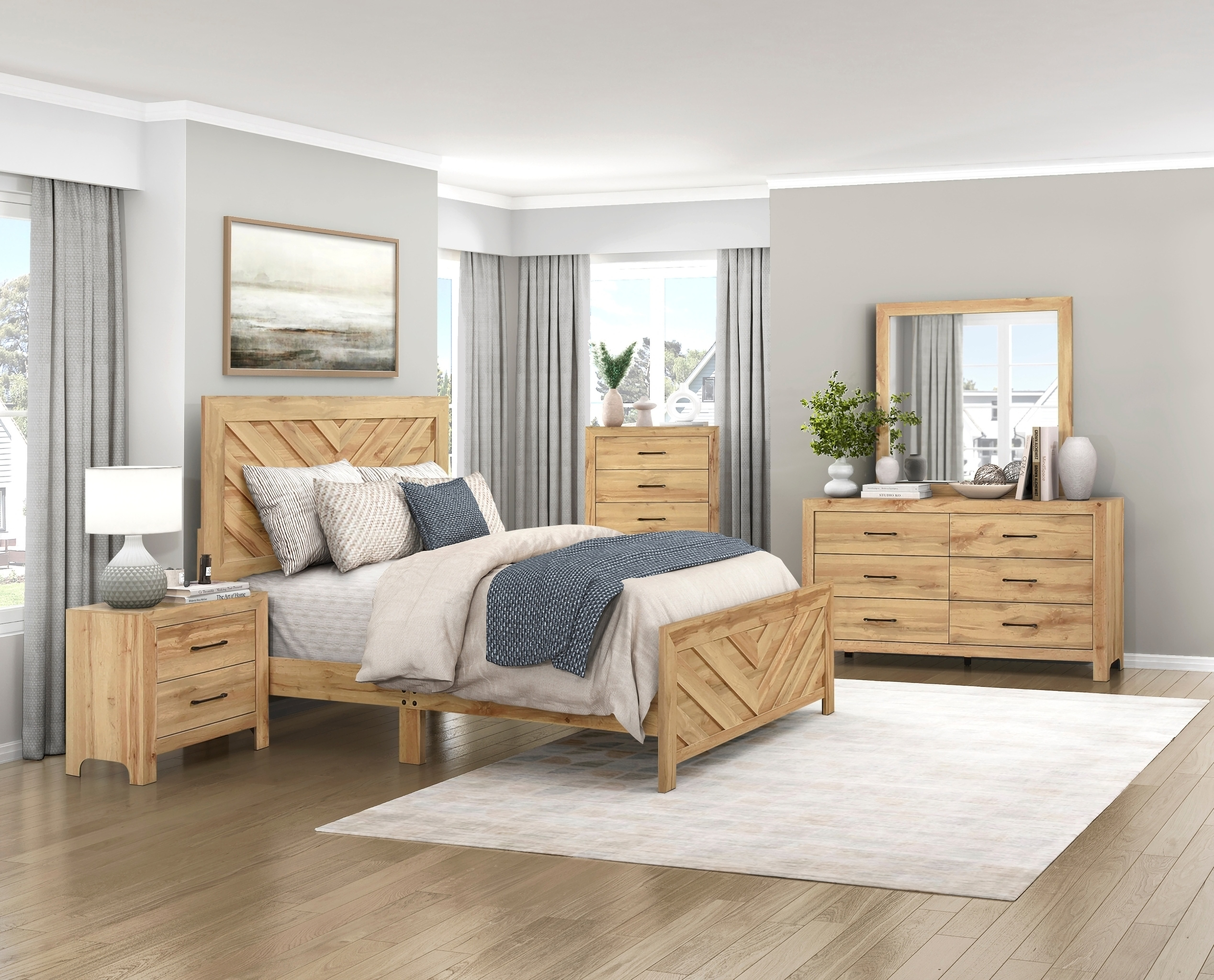 Corbin Panel Bedroom Set In Natural by Homelegance | 1StopBedrooms