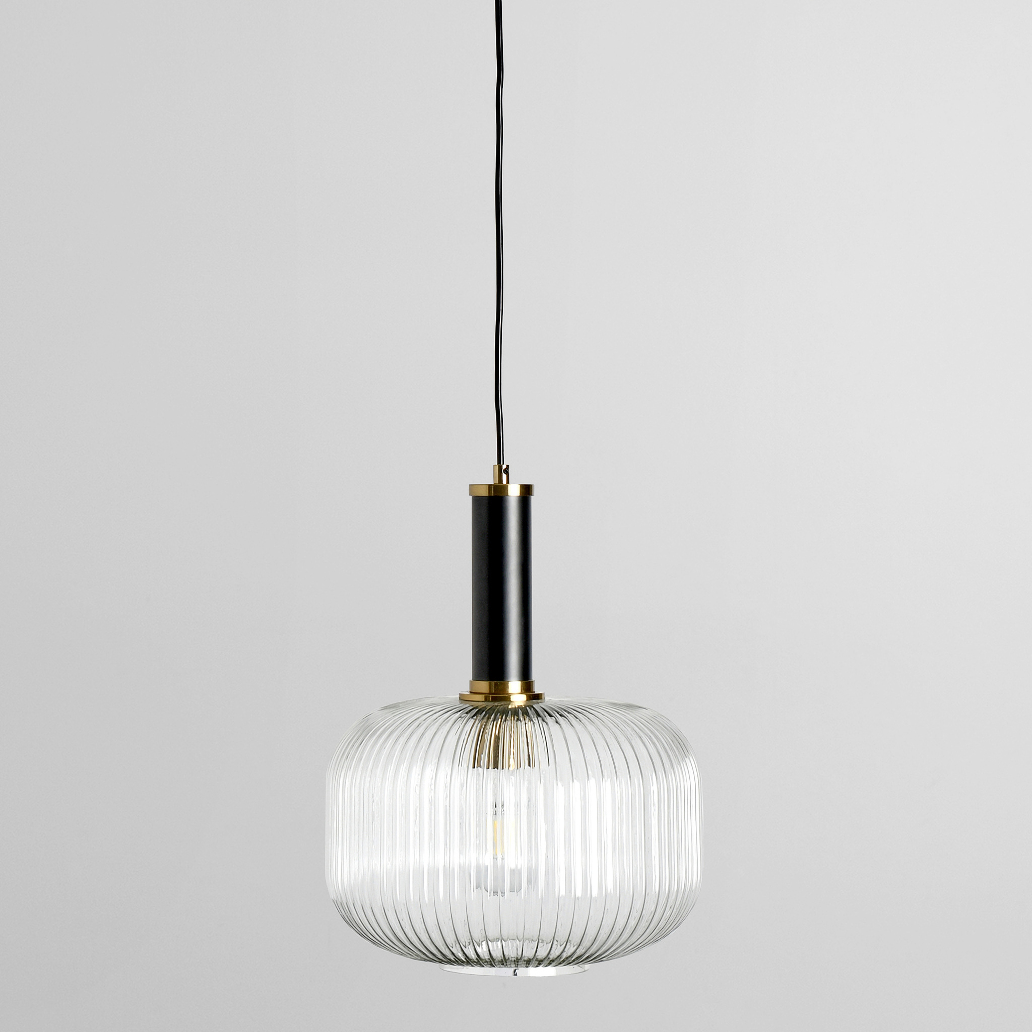 Corey Glass Pendant In Clear and Brass by Classic Home | 1StopBedrooms
