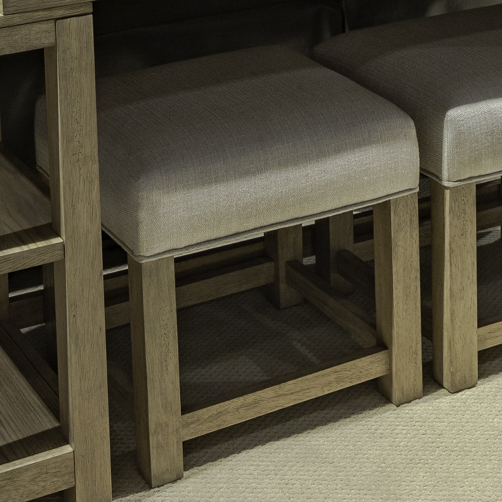Corso Upholstered Console Stool In Natural and Concrete by Liberty ...