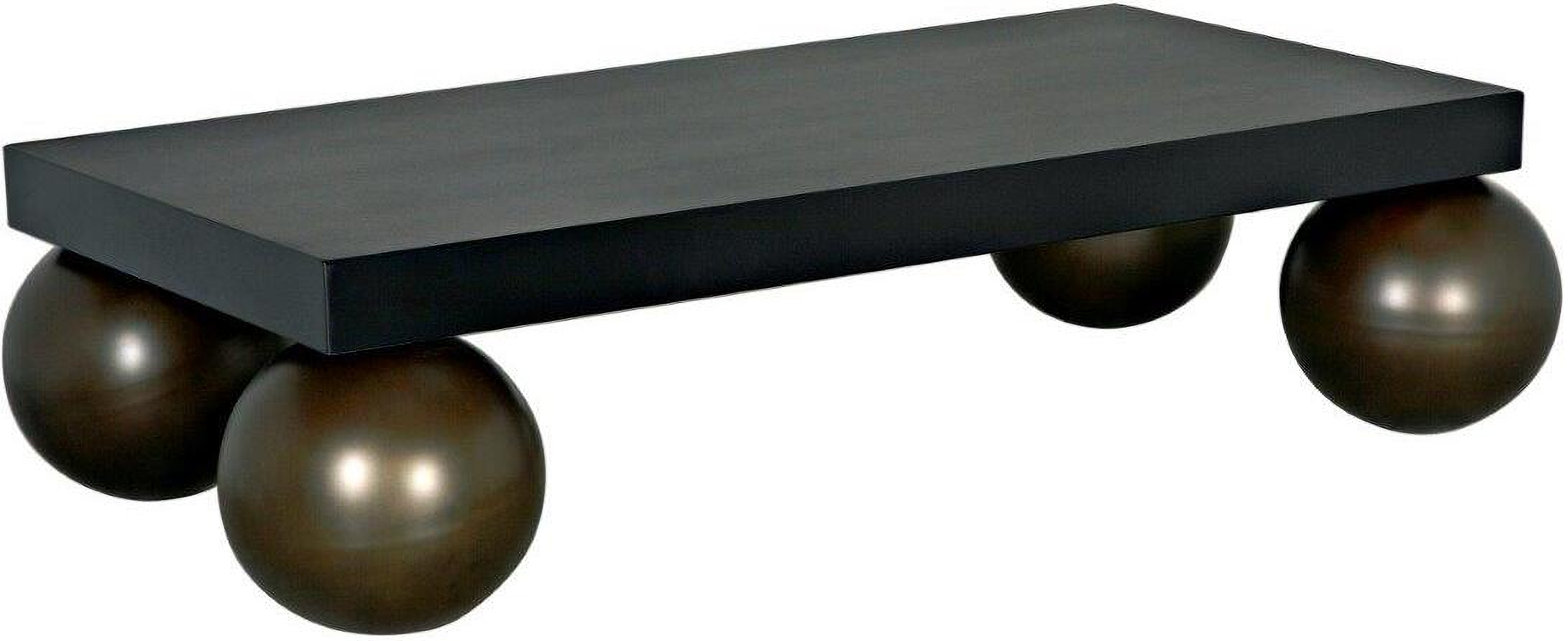 Cosmo Coffee Table In Black Metal With Aged Brass Finish Legs by Noir ...