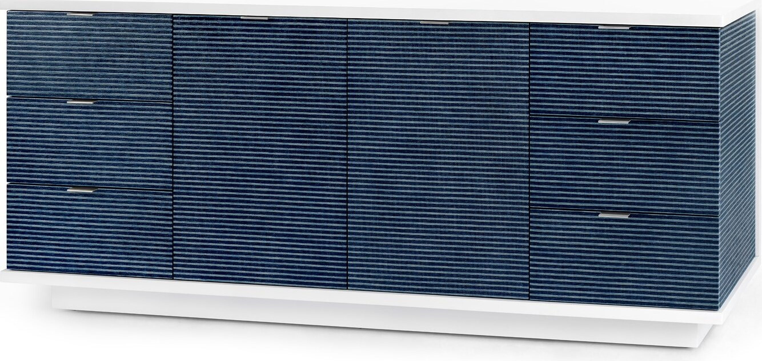 Cosmopolitan 6-Drawer and 2-Door Cabinet In Navy Blue Pencil Stripe by ...