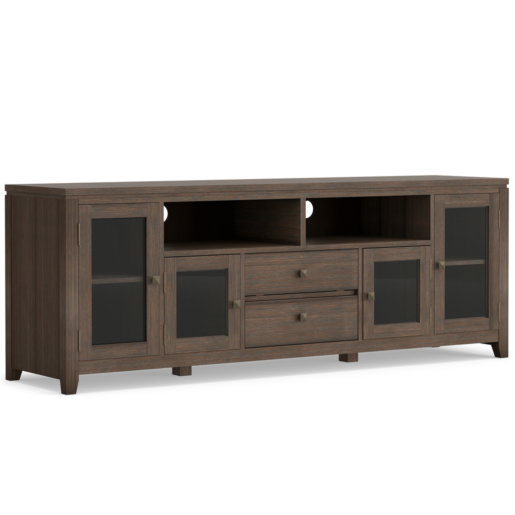 Cosmopolitan Solid Wood 72 Inch TV Media Stand In Farmhouse Brown by ...