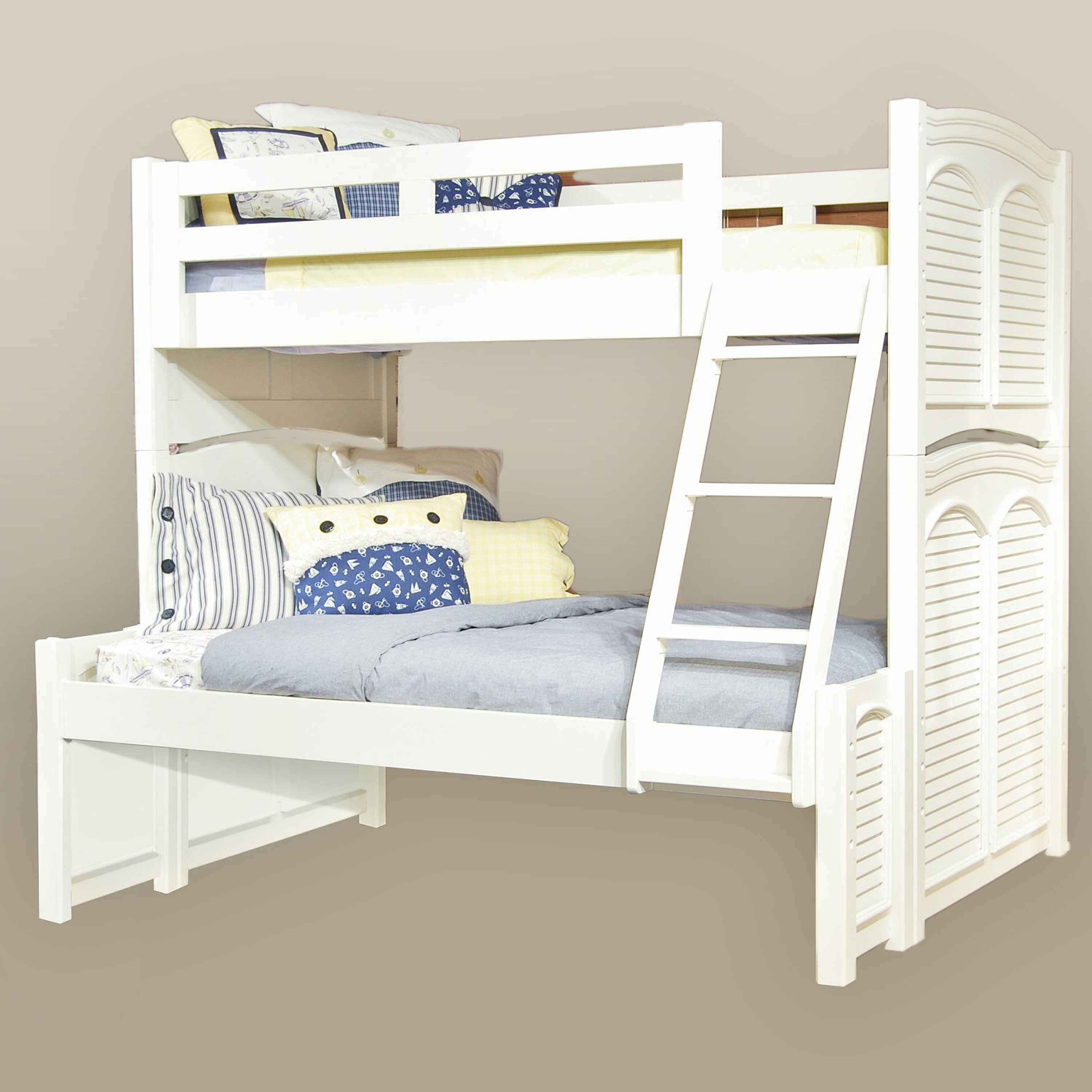 Cottage Traditions Twin Over Full Bunk Bed Without Trundle In White by ...
