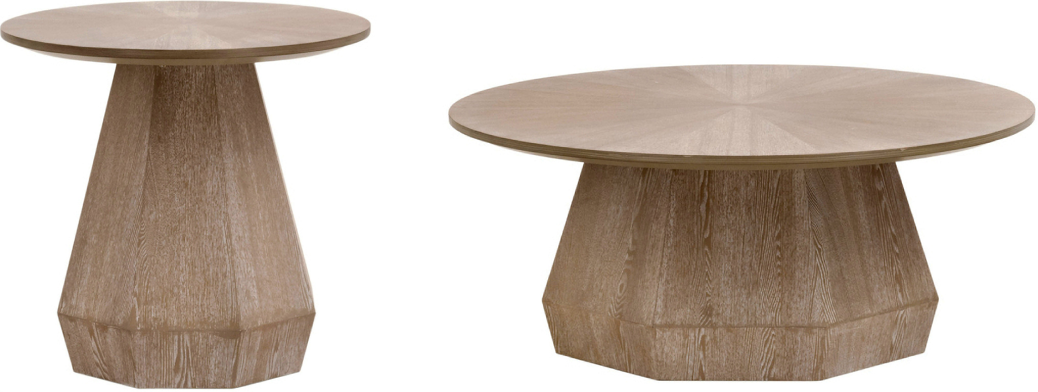 Coulter Round Occasional Table Set In Natural Gray by Essentials For ...