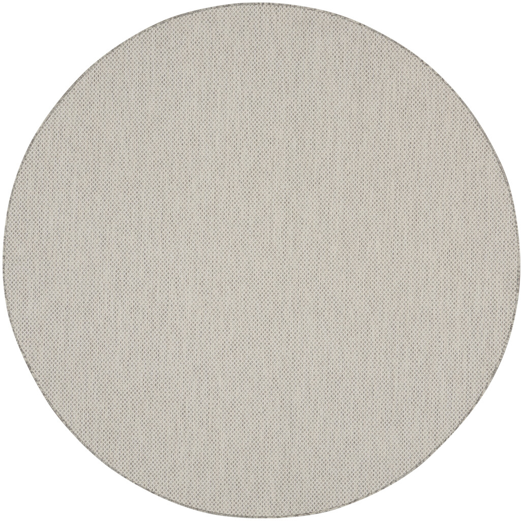 Courtyard 10' x 10' Round Rug In Ivory and Silver by Nourison ...