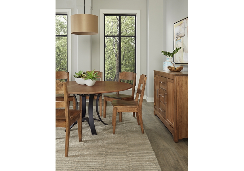 Crafted 48 Inch Round Dining Room Set In Medium Cherry by Artisan ...