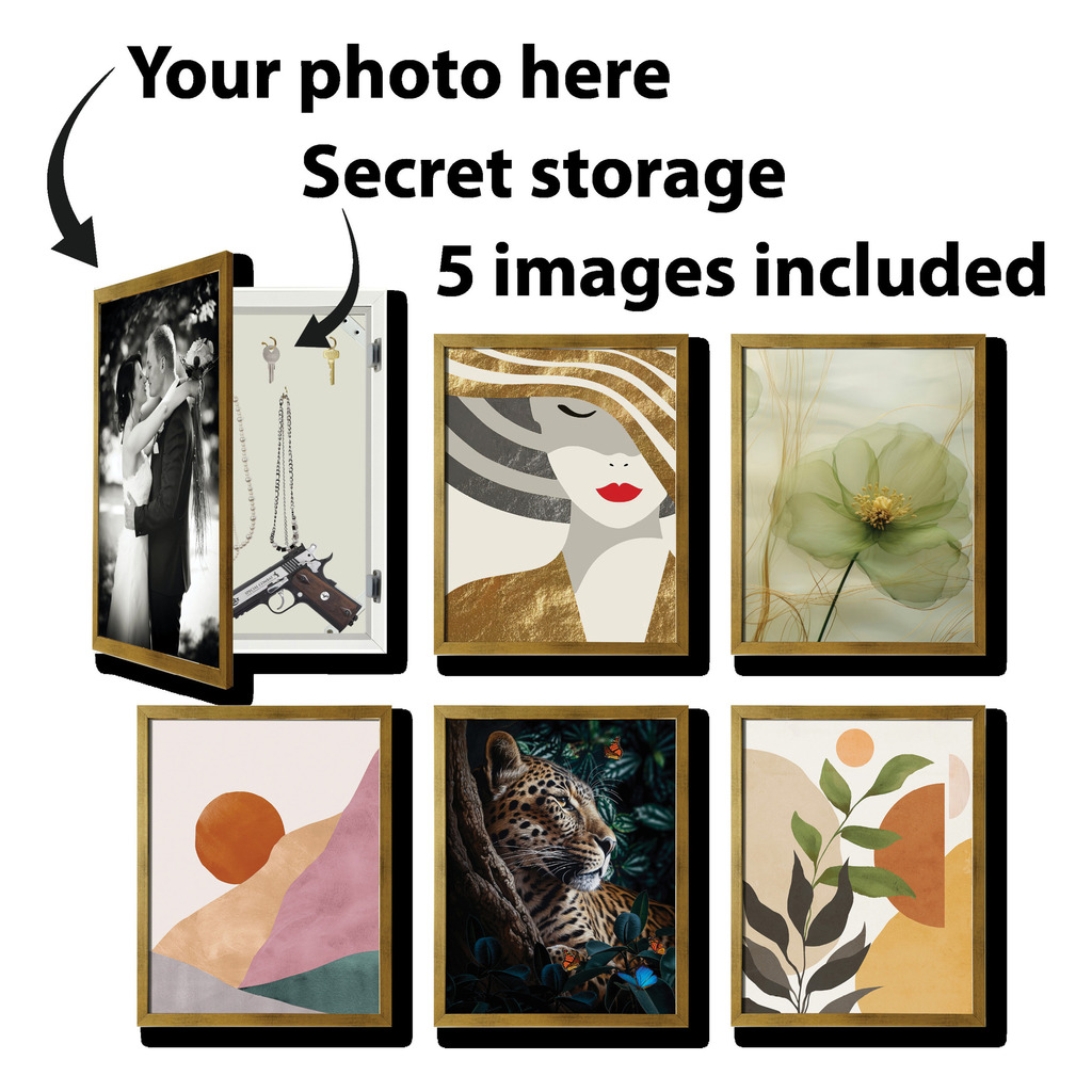 Creative Secret Storage Wall Art In Gold by Classy Living | 1StopBedrooms