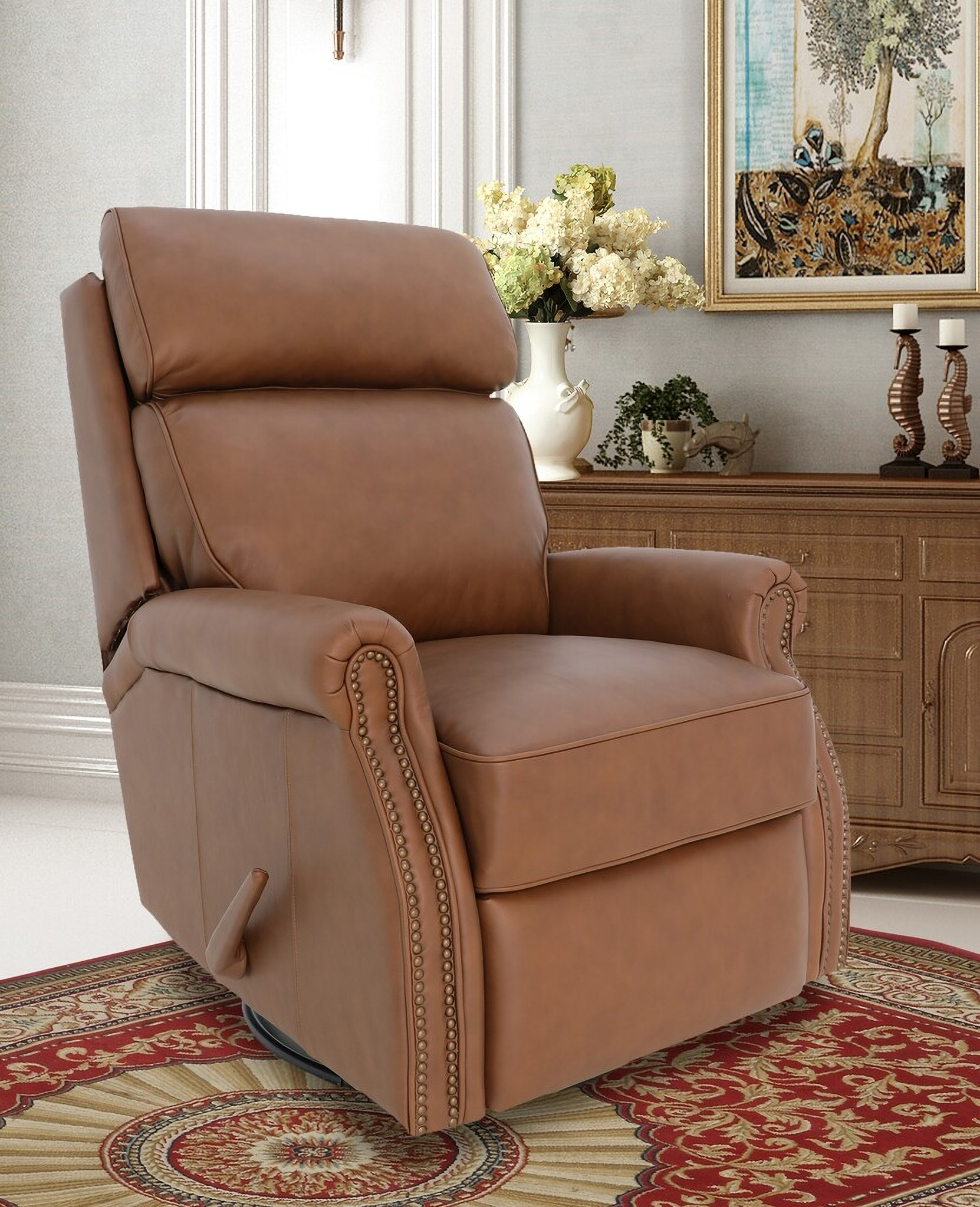 Crews Swivel Glider Recliner In Saddle by BarcaLounger | 1StopBedrooms