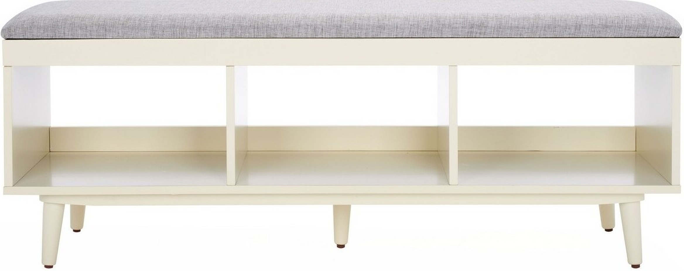 Cricket Open Shelf Bench with Cushion in Grey by Safavieh | 1StopBedrooms