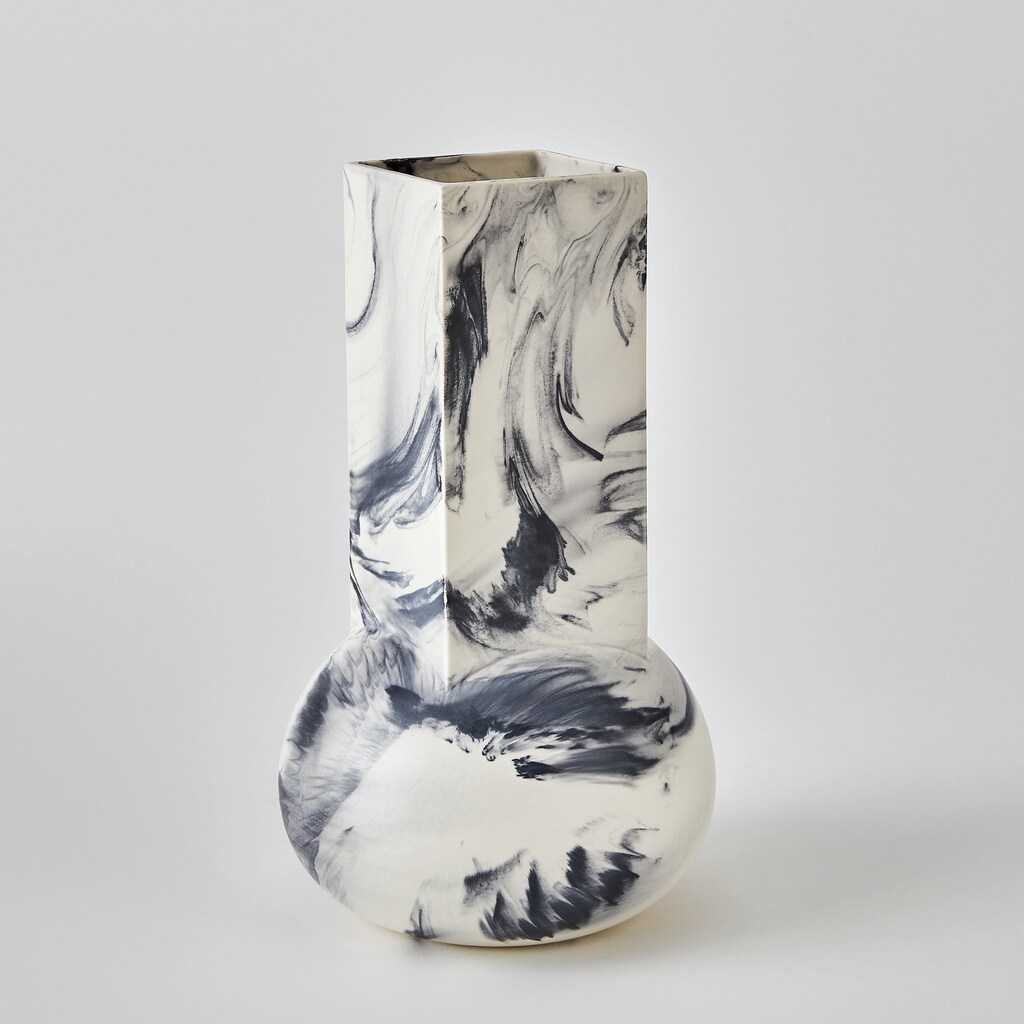 Crocus Large Marble Vase In Blue by Global Views | 1StopBedrooms