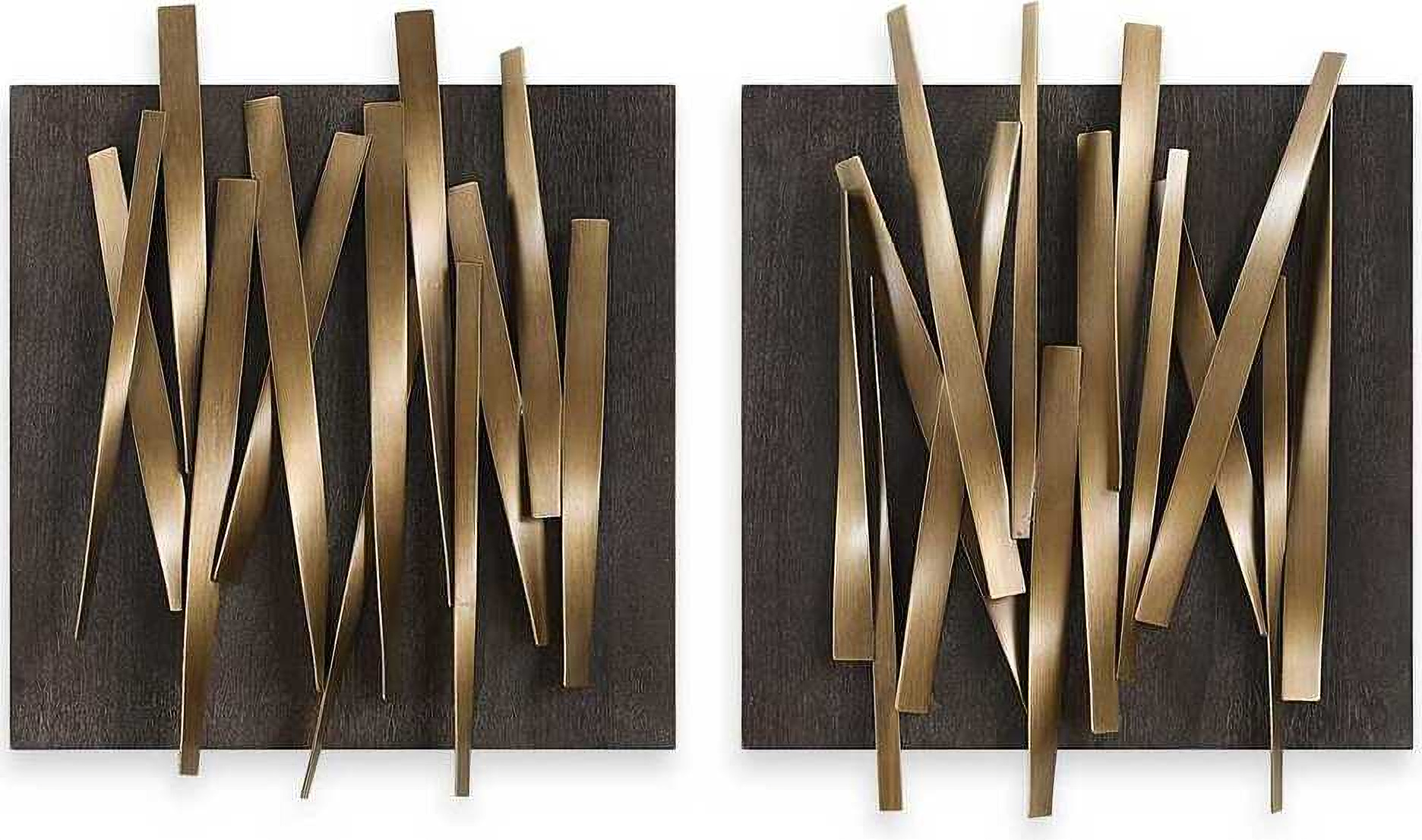 Crosshatch Metal Wall Decor Set of 2 In Brown and Gold by Uttermost ...