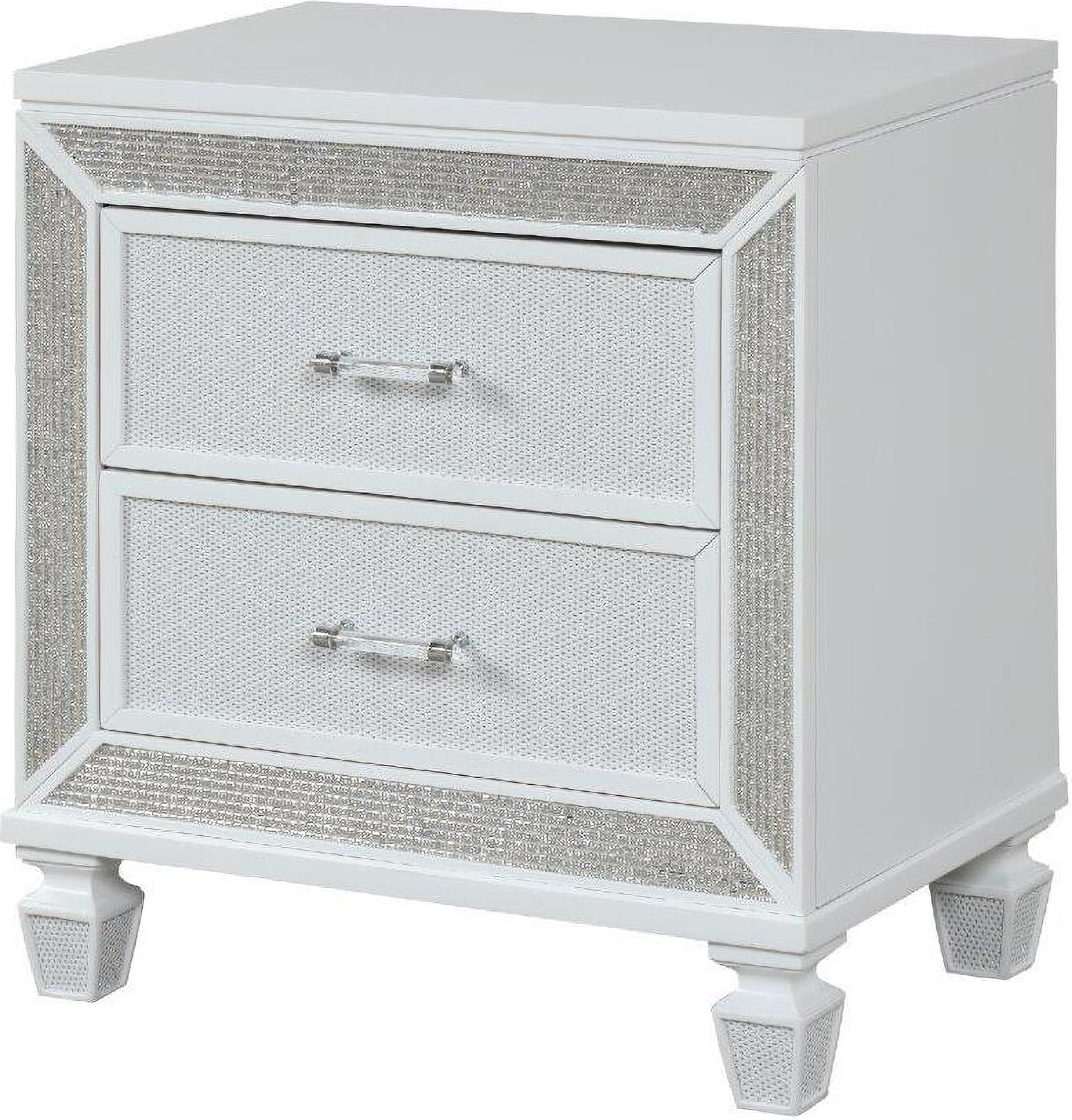 Crystal Nightstand Made With Wood Finished In White by Galaxy Home Furnishings 1StopBedrooms