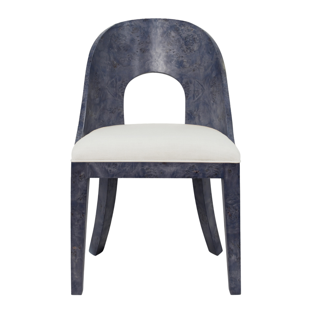 Curved Back Wooden Dining Chair In Blue by Worlds Away | 1StopBedrooms