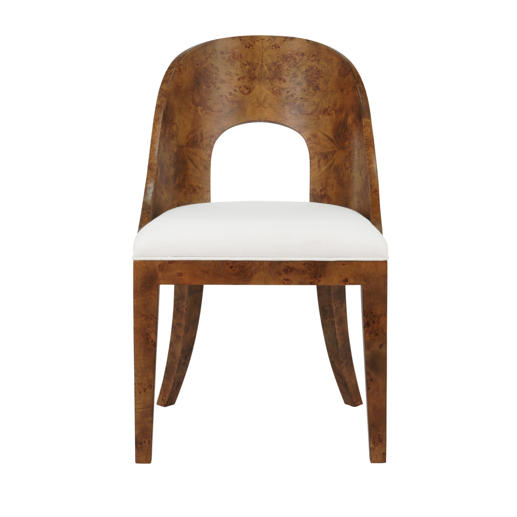 Curved Back Wooden Dining Chair In Brown by Worlds Away | 1StopBedrooms
