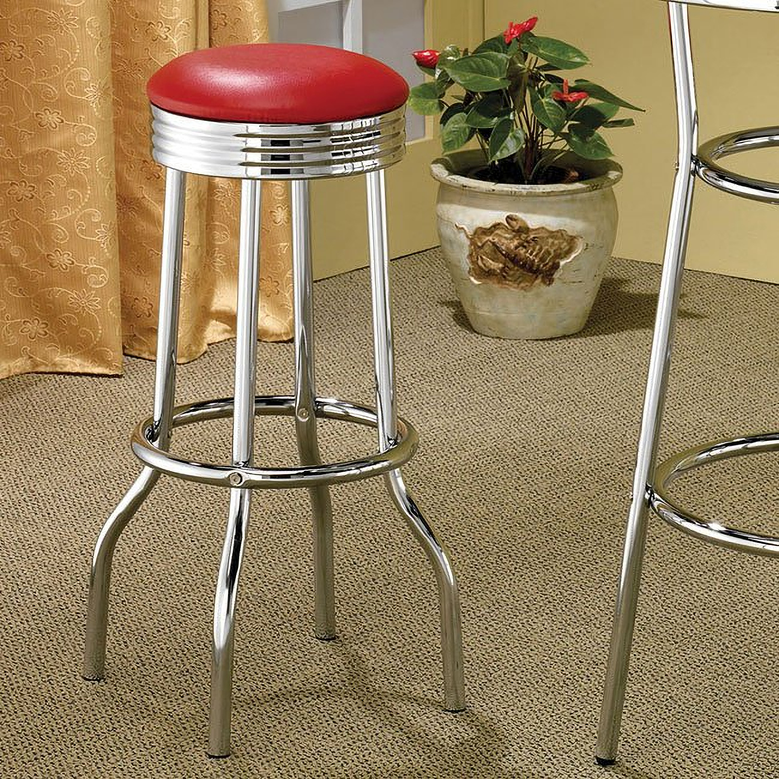 50s Soda Fountain Bar Set w/ White Top Table - 1StopBedrooms.