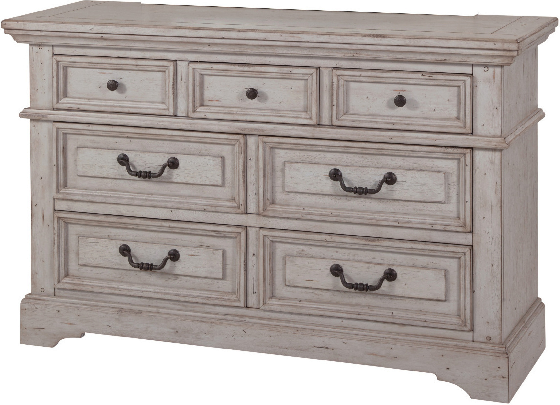 American Woodcrafters Stonebrook Double Dresser in Antique Gray 7820 ...