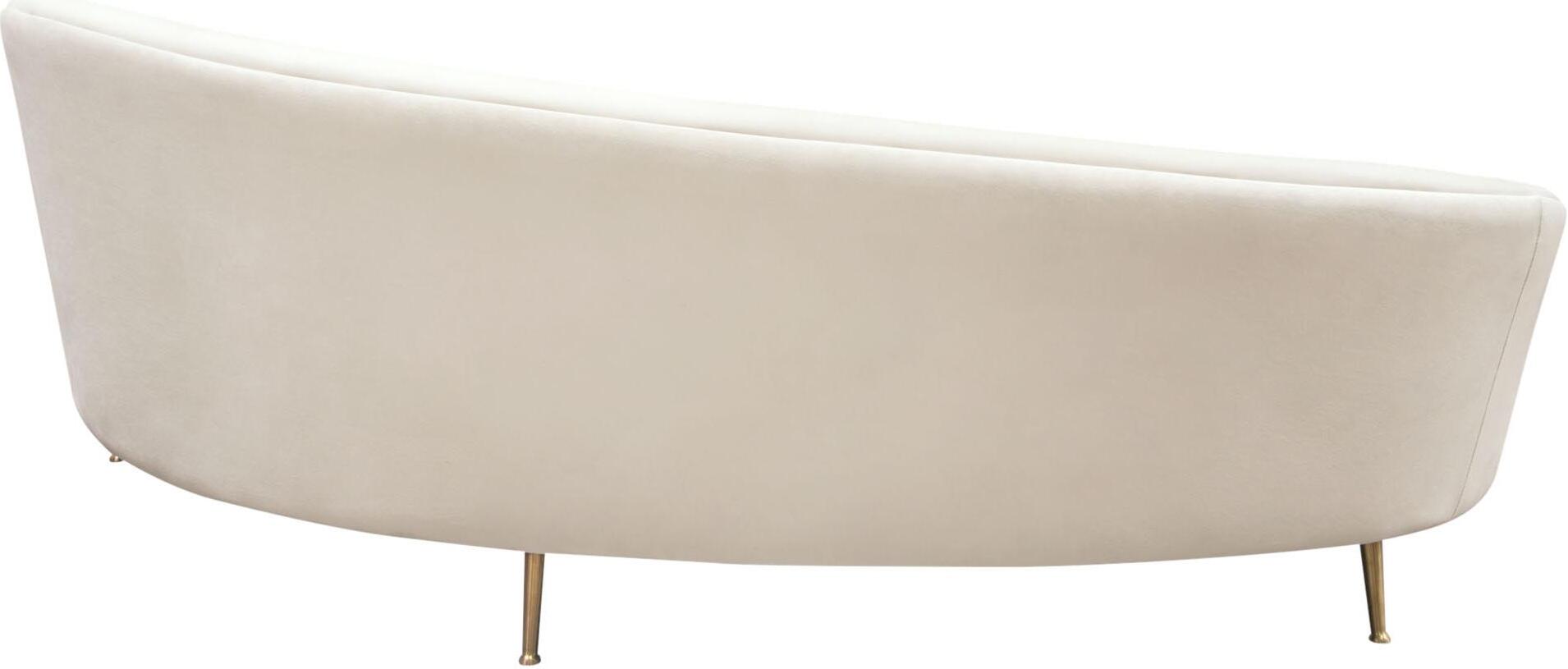 Diamond Sofa Celine Cream Velvet Curved Sofa - 1StopBedrooms.