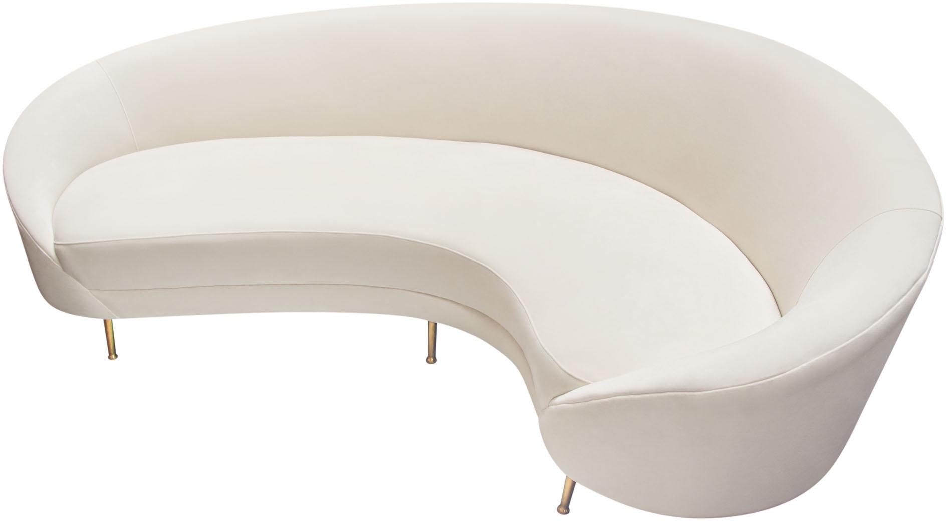 Diamond Sofa Celine Cream Velvet Curved Sofa - 1StopBedrooms.