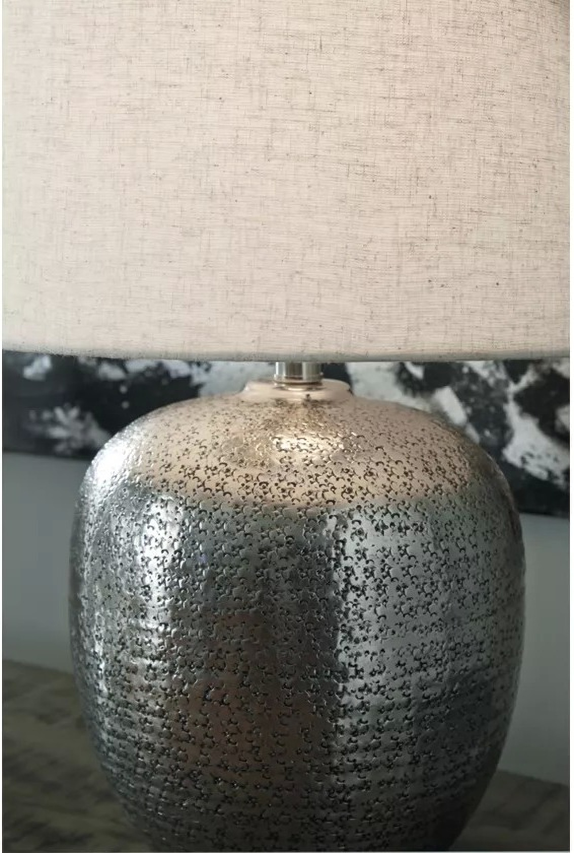 Magalie Antique Silver Metal Table Lamp - 1StopBedrooms.