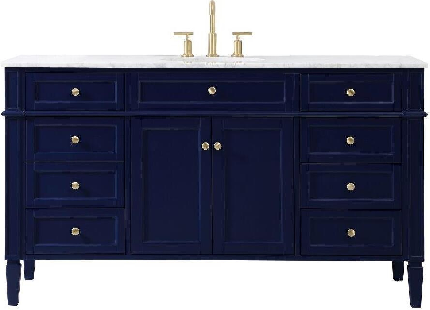Park Avenue 60 Inch Single Bathroom Vanity In Blue - 1StopBedrooms.