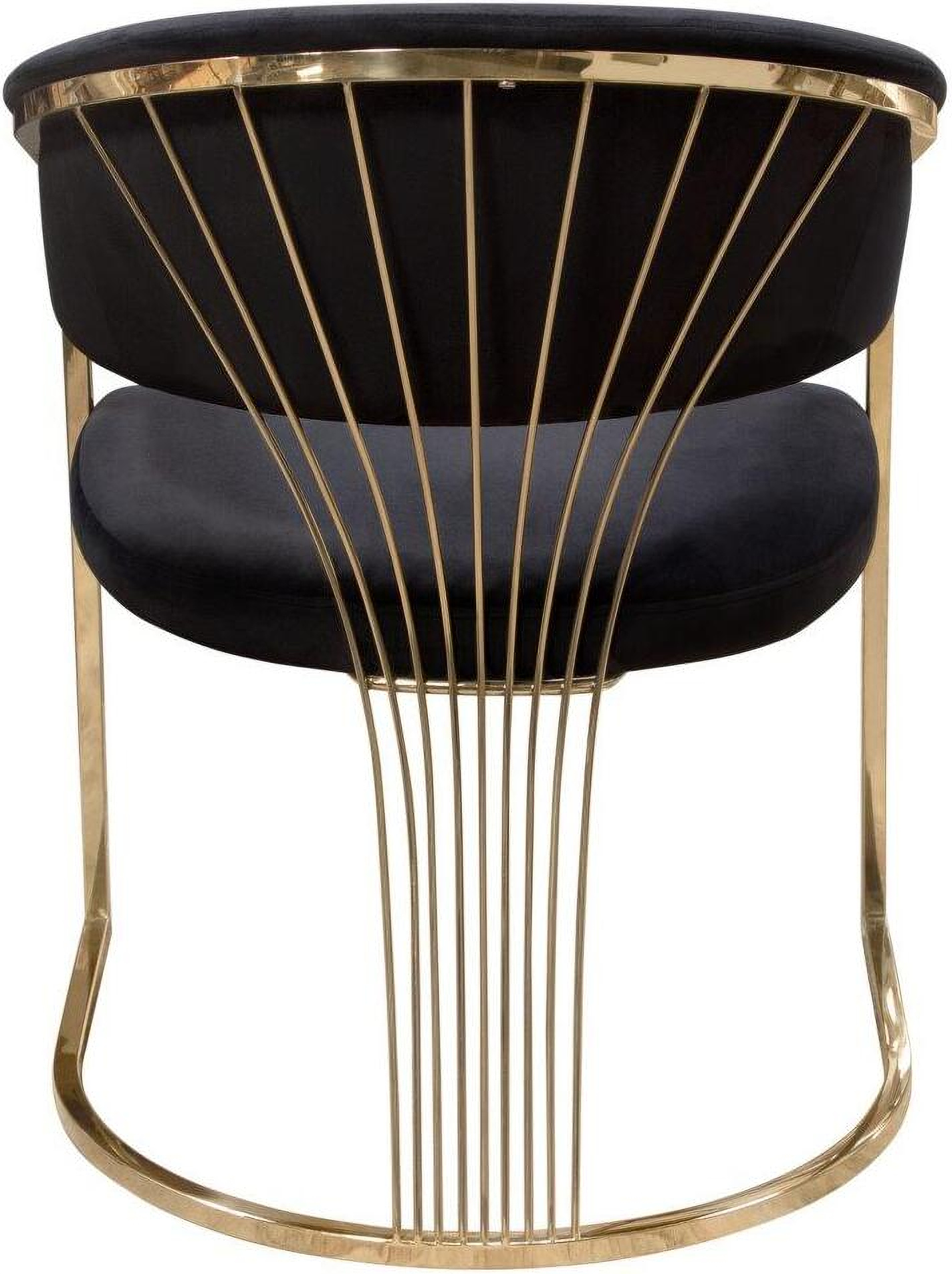 Solstice Dining Chair in Black Velvet with Polished Gold Metal Frame ...