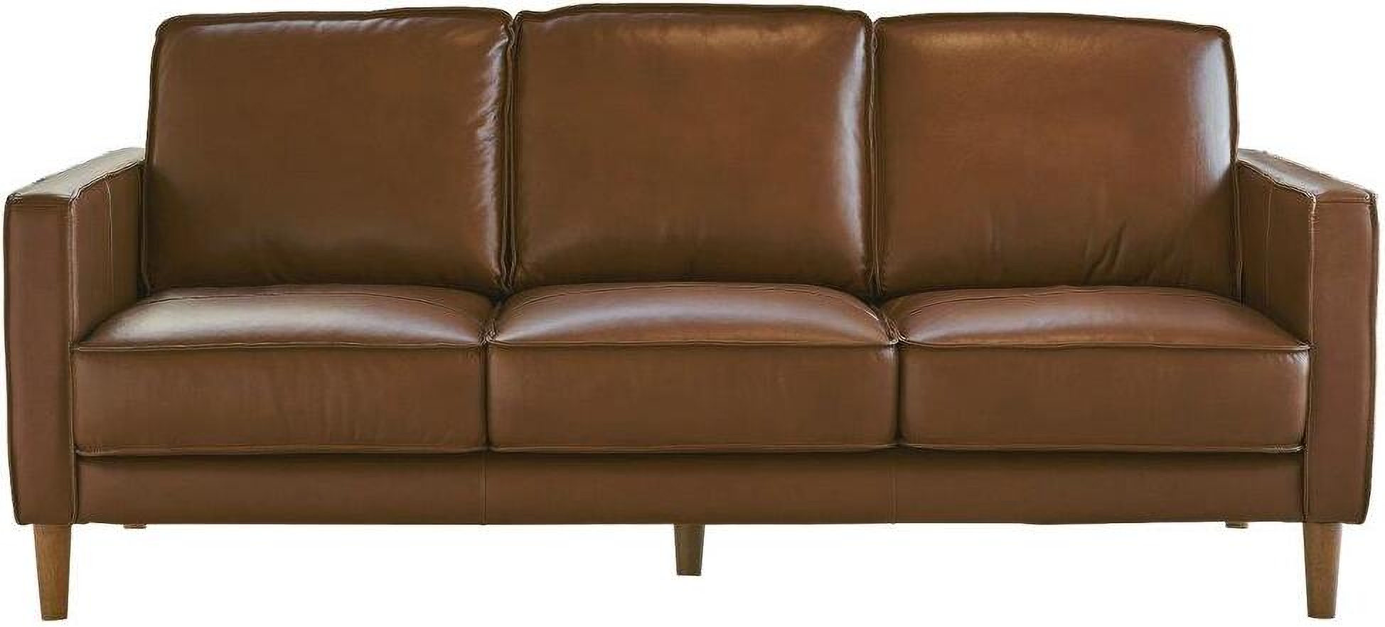 Sunset Trading Prelude 79 Inch Wide Top Grain Leather Sofa Chestnut ...