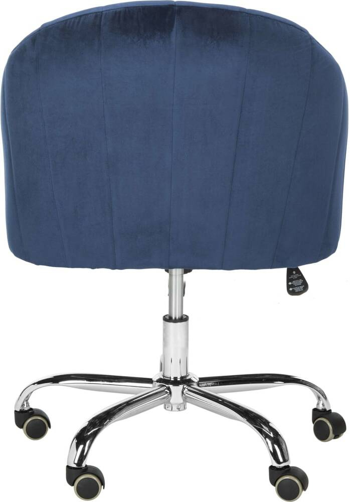 Themis Navy Velvet Chrome Leg Swivel Office Chair - 1StopBedrooms.