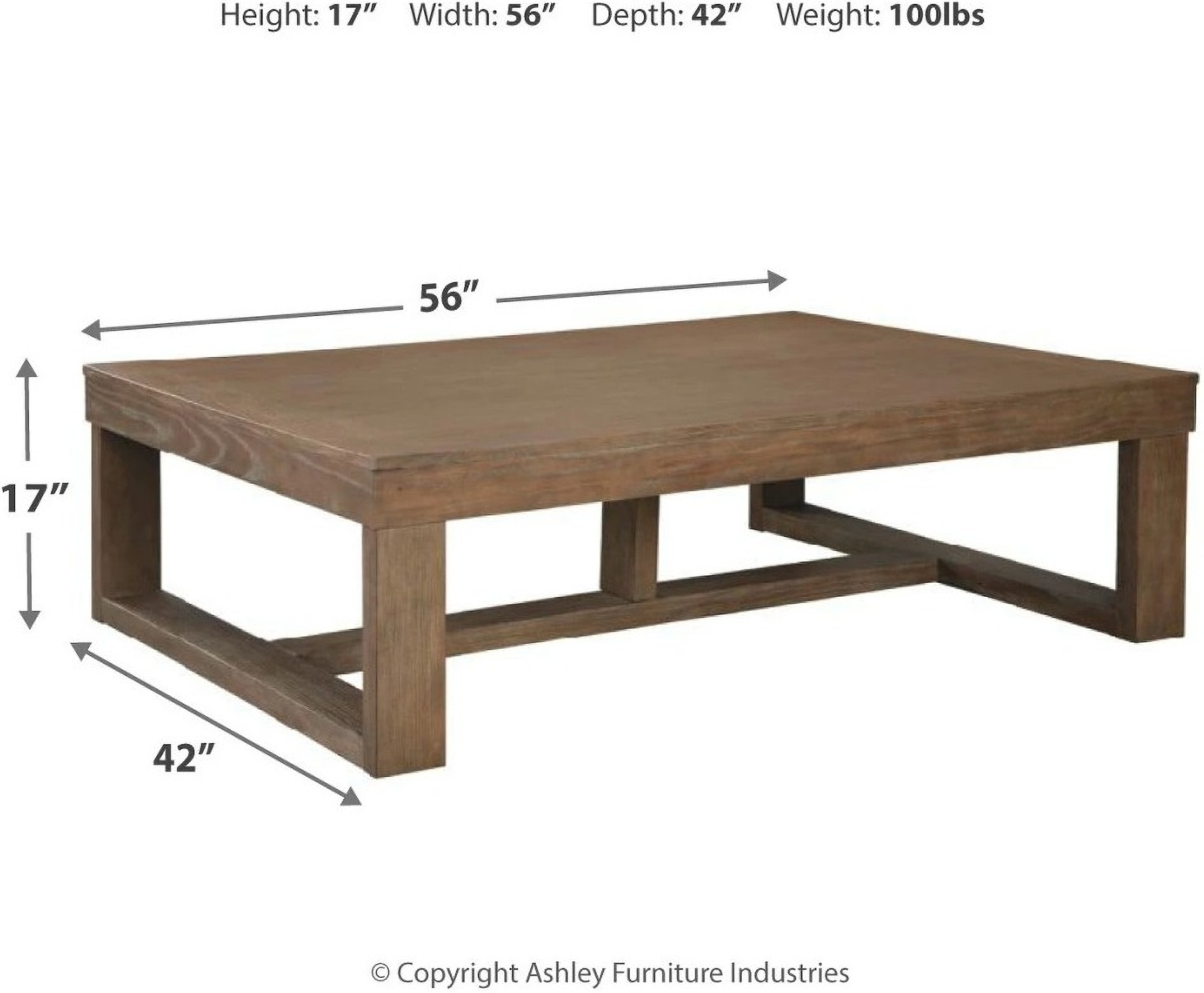 Cariton Gray Rectangular Cocktail Table - 1StopBedrooms.