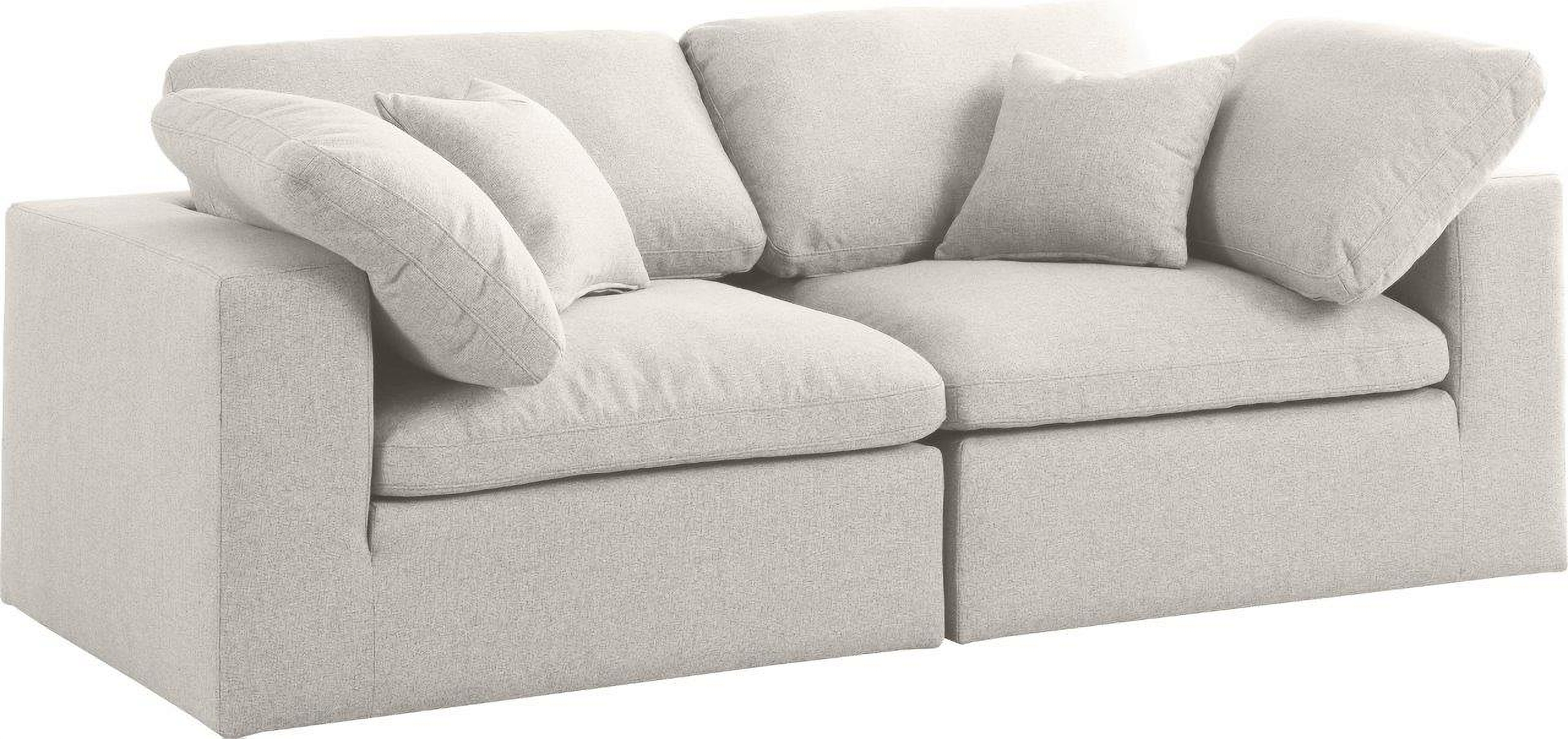 Serene Cream Linen Fabric Modular Sofa - 1StopBedrooms.