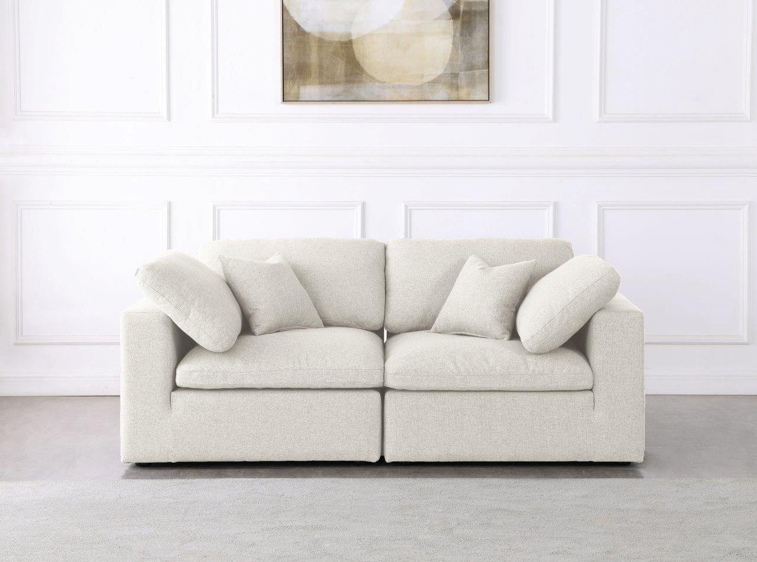 Serene Cream Linen Fabric Modular Sofa - 1StopBedrooms.