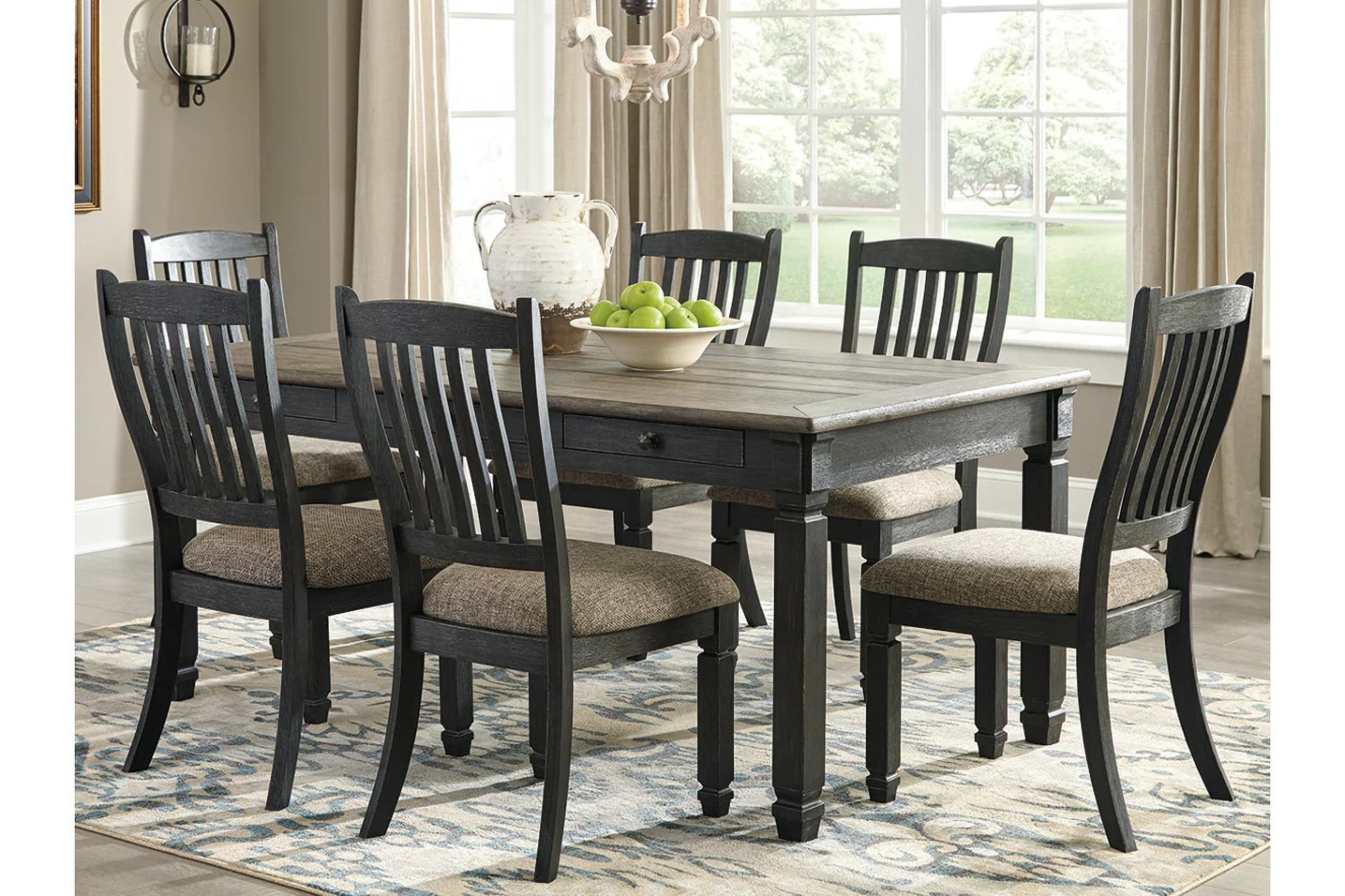 Tyler Creek Black And Gray Rectangular Dining Table - 1StopBedrooms.