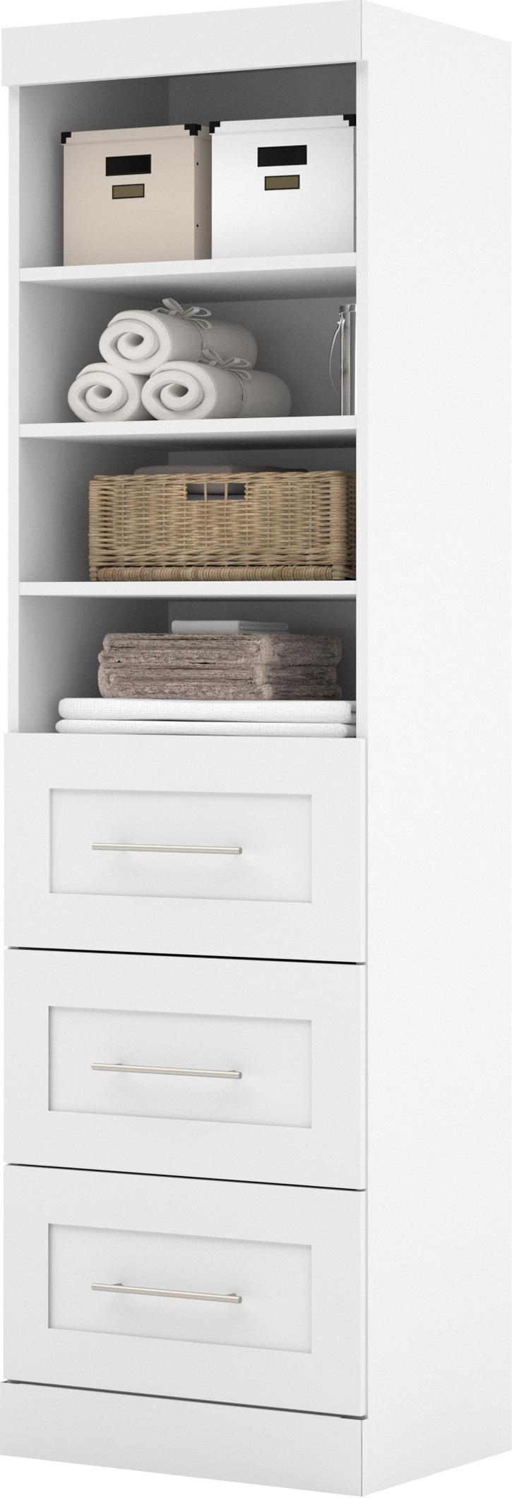 26871 Pure White 25" 3 Drawer Storage Unit - 1StopBedrooms.