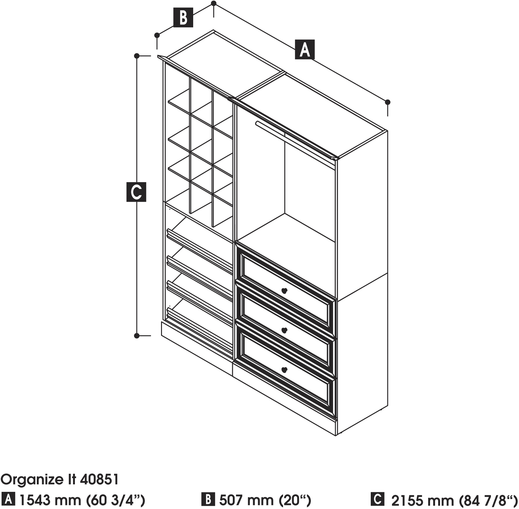 Versatile White 61'' Storage Unit - 1StopBedrooms.