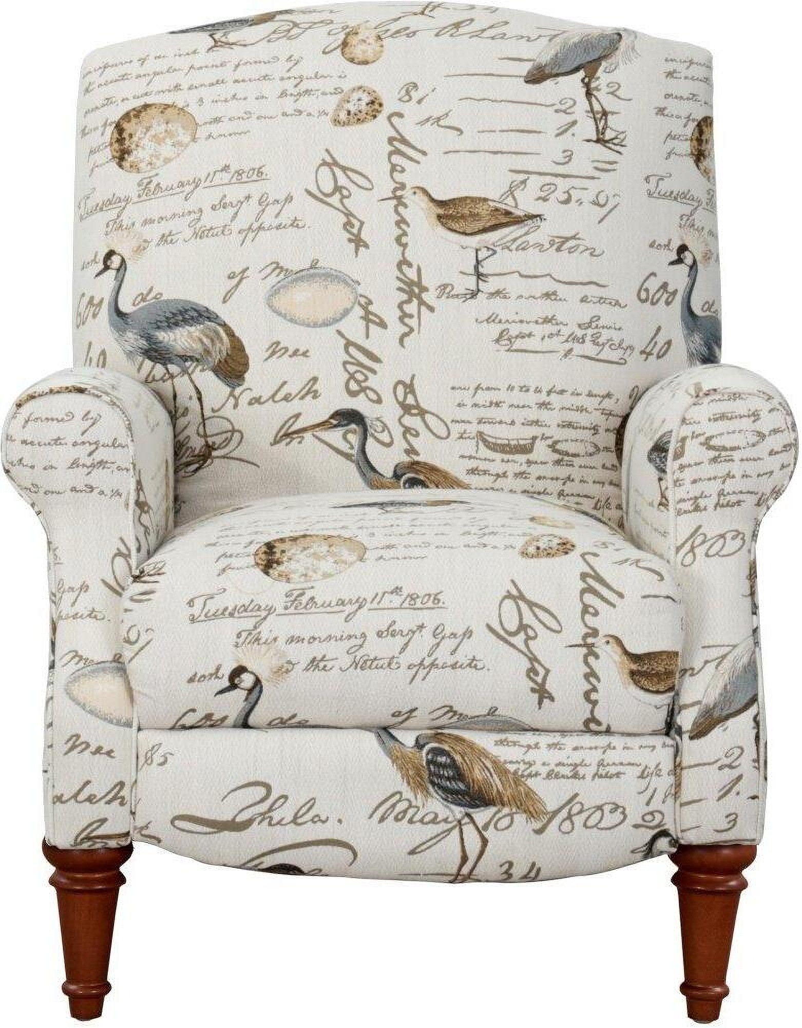 Accent Recliners Manual Reclining Chair Bird Script Recliner ...