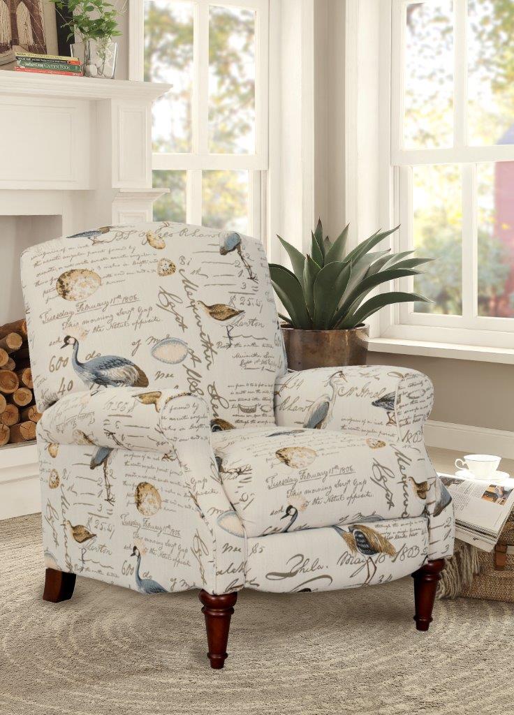 Accent Recliners Manual Reclining Chair Bird Script Recliner ...